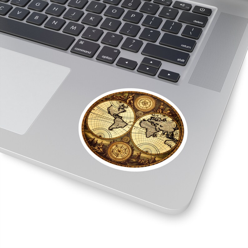 Vintage-style Voyager | Old World Map Sticker | Classic Explorer Decor ...