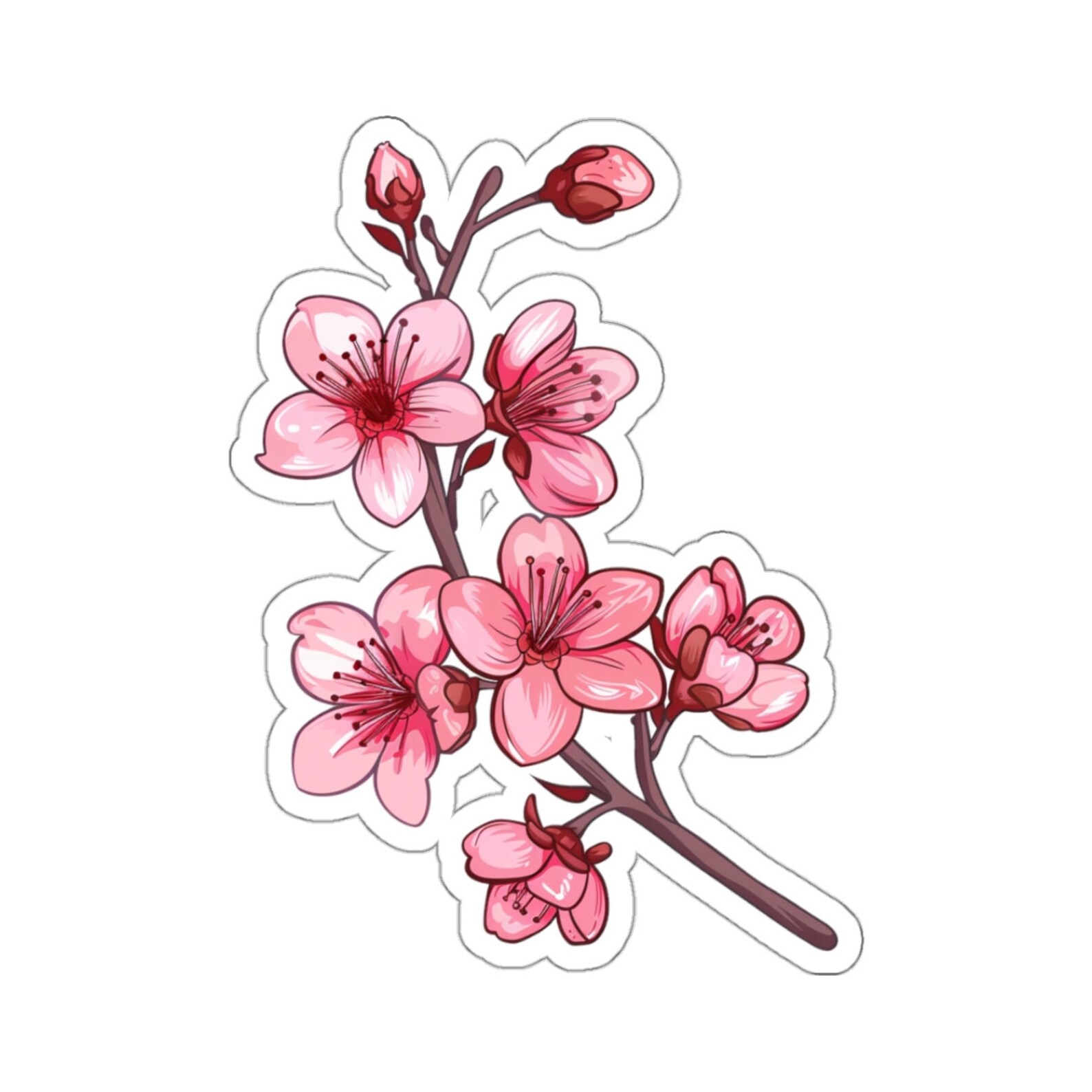 Cherry Blossom Bliss, Pink Sakura Decals, Nature-inspired Floral ...