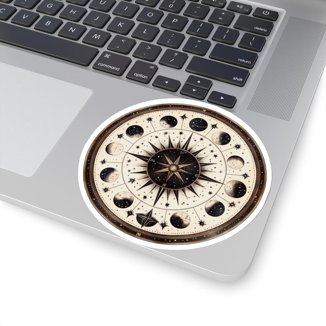 Cosmic Compass Sticker, Moon Phases & Stars, Celestial Navigation - Etsy