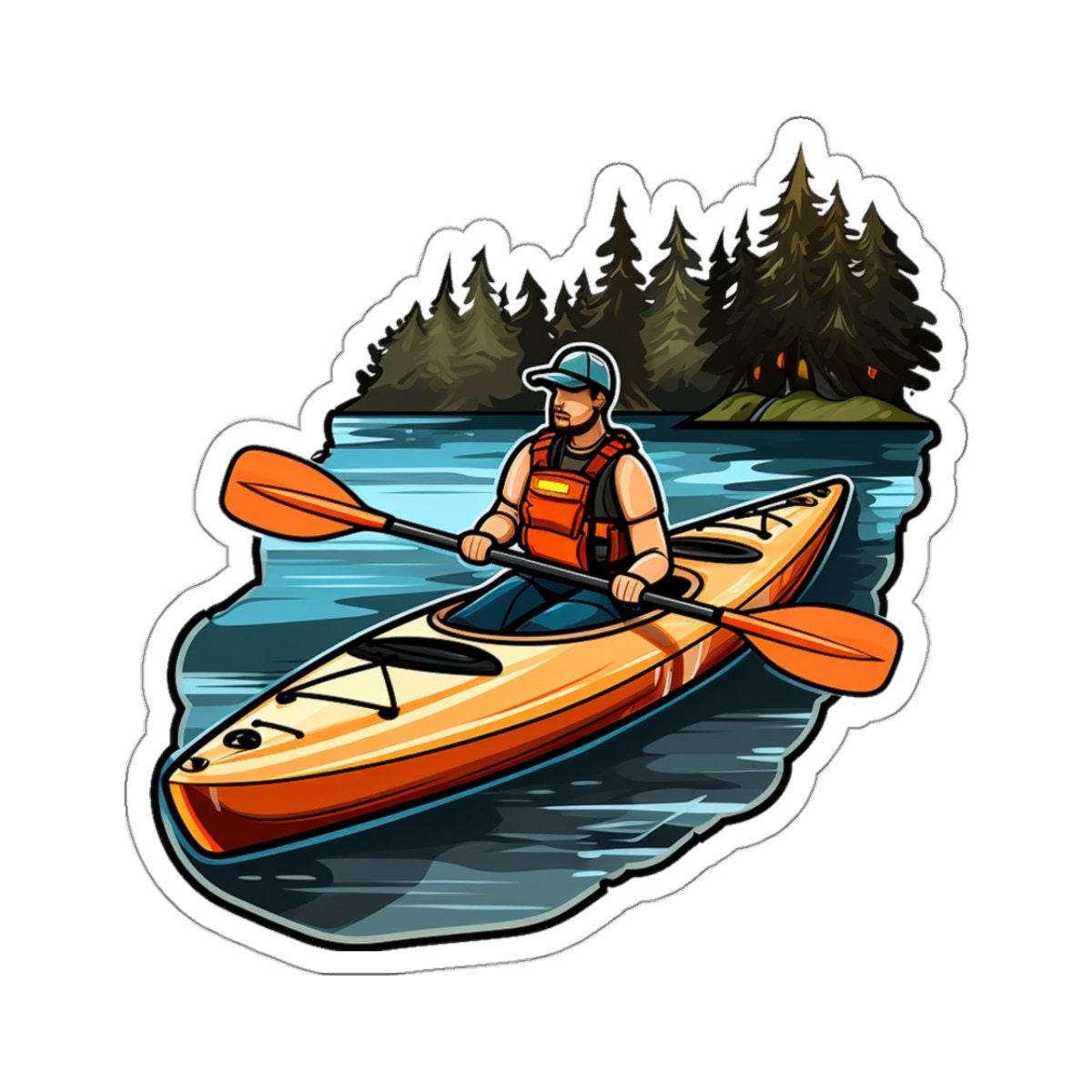 Adventure Awaits, River Kayak Sticker, Outdoor Water Sports, Kayaking ...