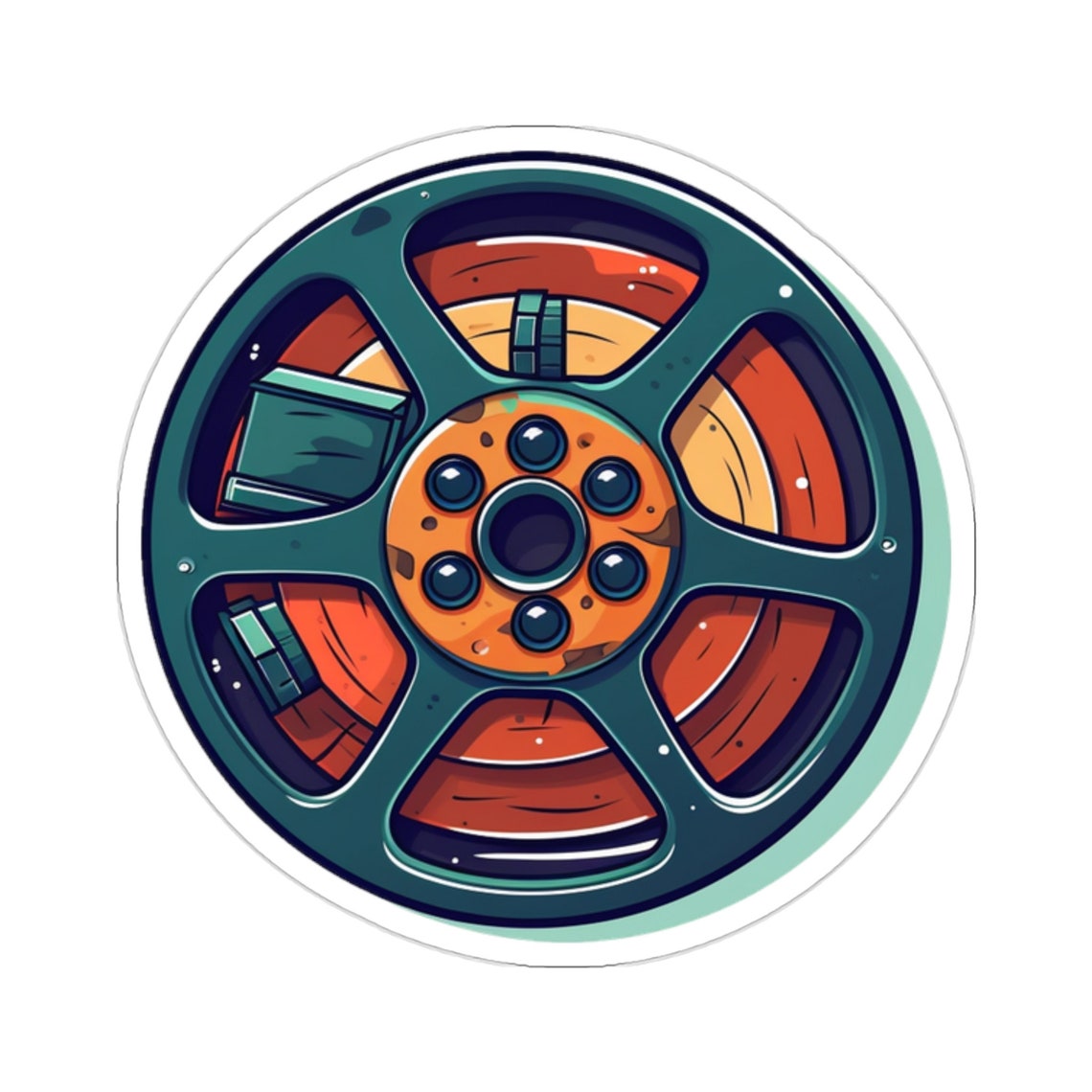 Retro Reel | Classic Film Swag | Vintage-style Vibes Kiss-cut Sticker ...