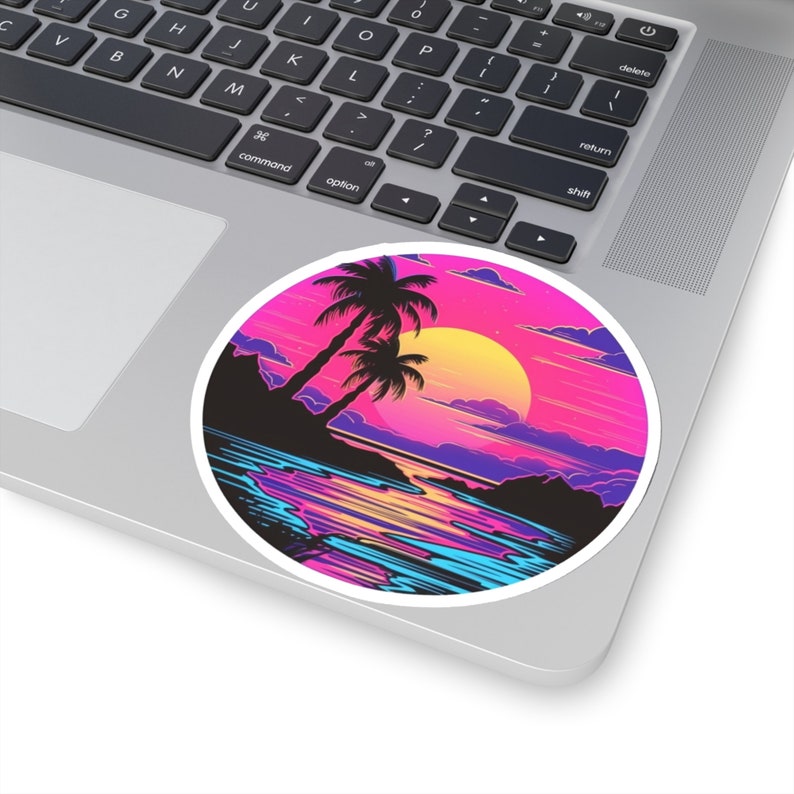 Vaporwave Sunset Sticker | 80's Retro Vinyl Decal - Etsy