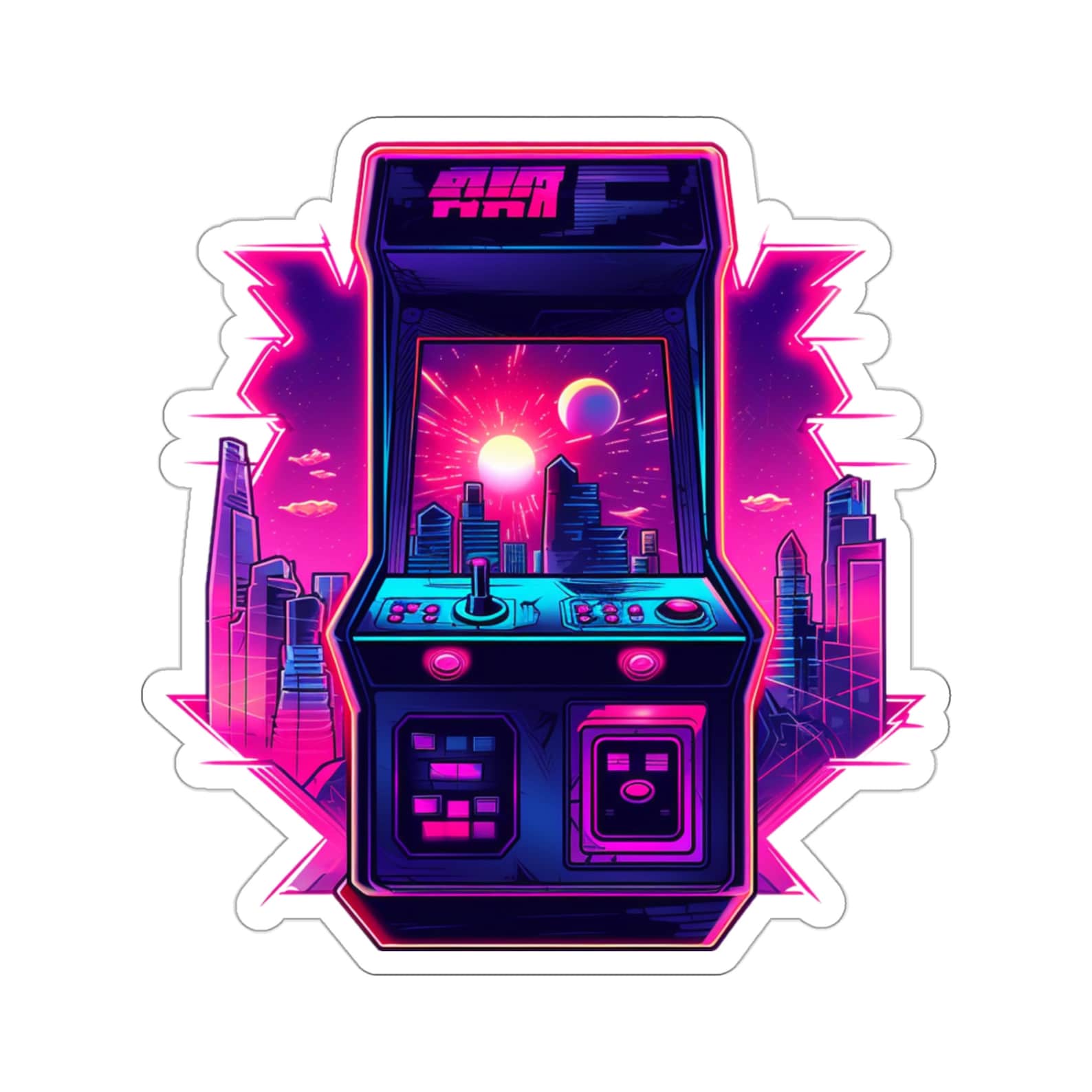 Blast to the Past Synthwave Arcade Machine Sticker Retro Gaming ...
