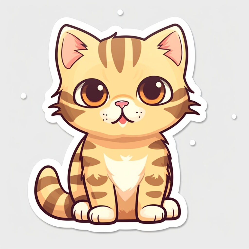 Cute Cat Orange Tabby Cat Sticker - Etsy