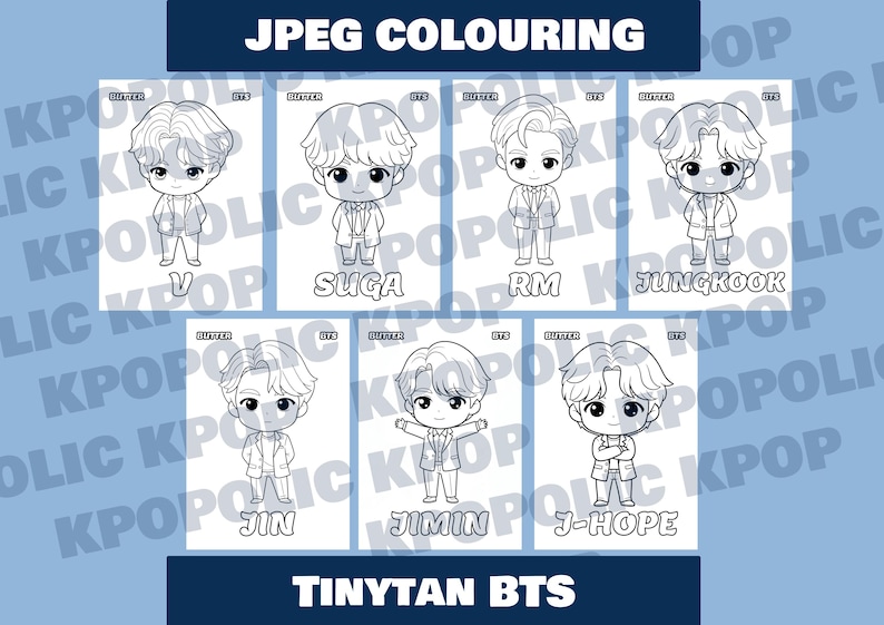 Digital Download BTS Tinytan Butter A4 COLORING - Etsy Australia