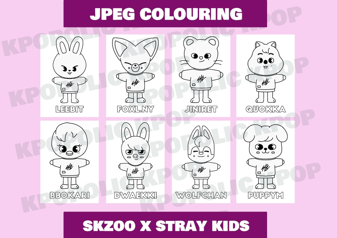 Digital Download STRAYKIDS SKZOO A4 COLORING - Etsy