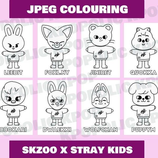 Skzoo Coloring Pages - Etsy