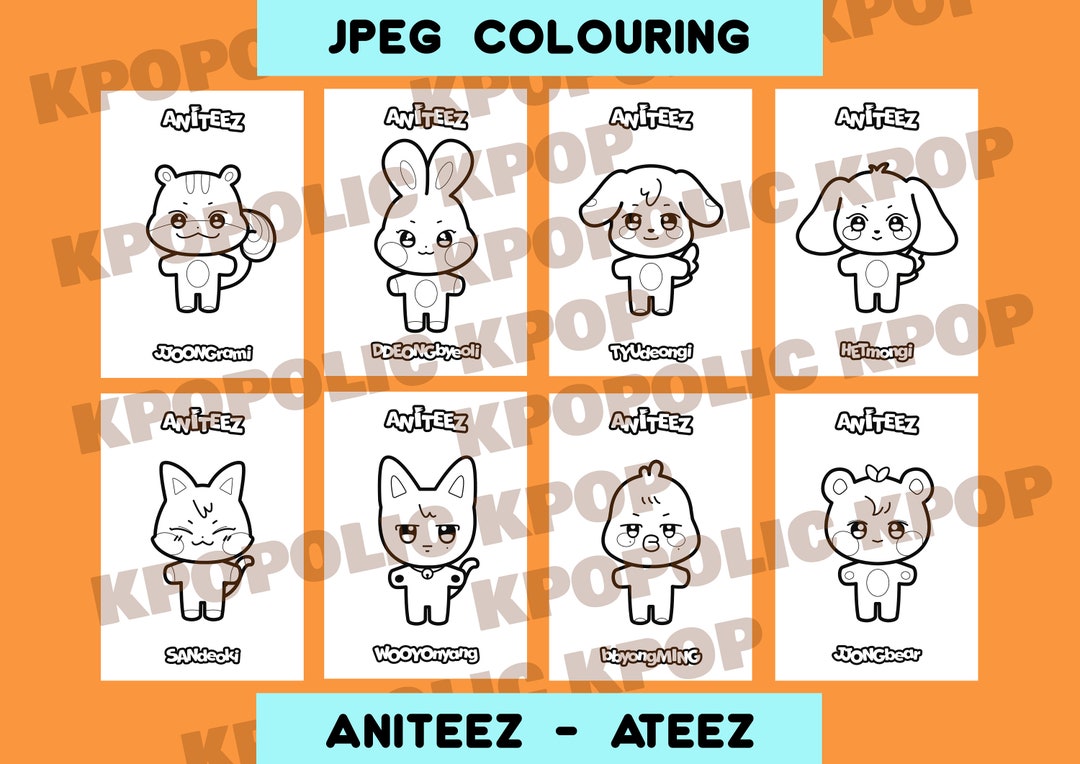 Digital Download ATEEZ ANITEEZ A3 COLORING - Etsy