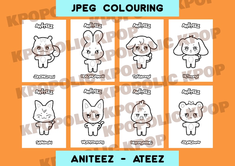 Digital Download ATEEZ ANITEEZ A3 COLORING - Etsy