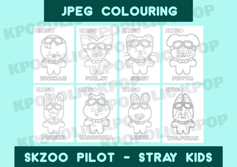 Digital Download Stray Kids SKZOO PILOT A3 / A4 COLOURING - Etsy