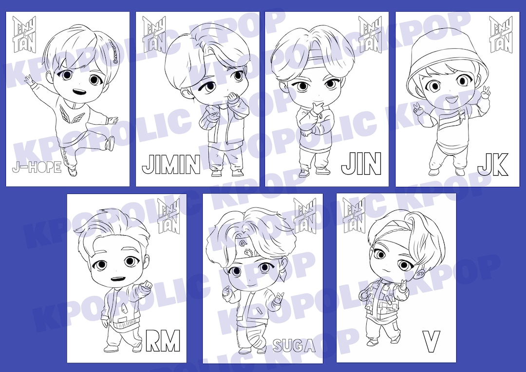 Digital Download BTS Tinytan A3 COLORING - Etsy