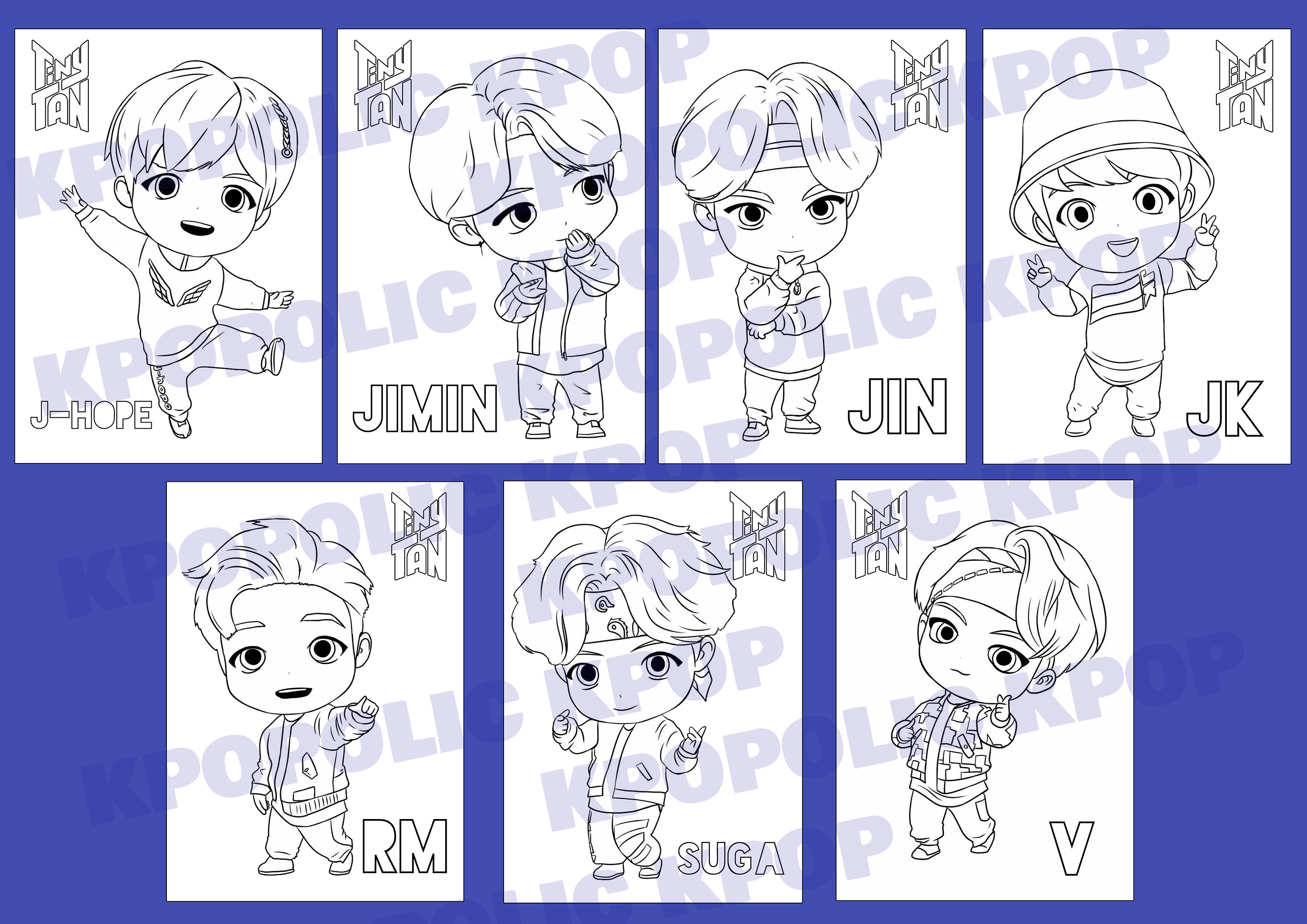 Digital Download Bts Tinytan A3 Coloring Etsy