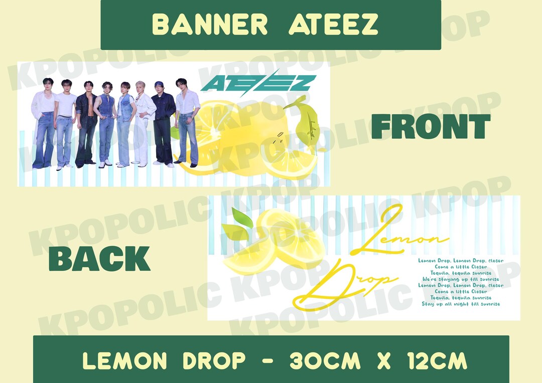 Hand Banner ATEEZ Lemon Drop 30 X 12 Cm (JPEG) - Etsy