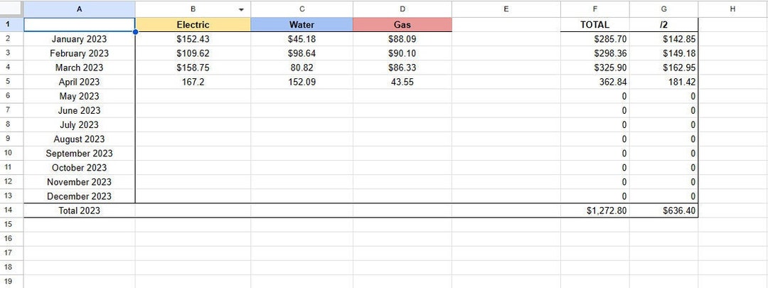 Utility Calculator Spreadsheet - Etsy