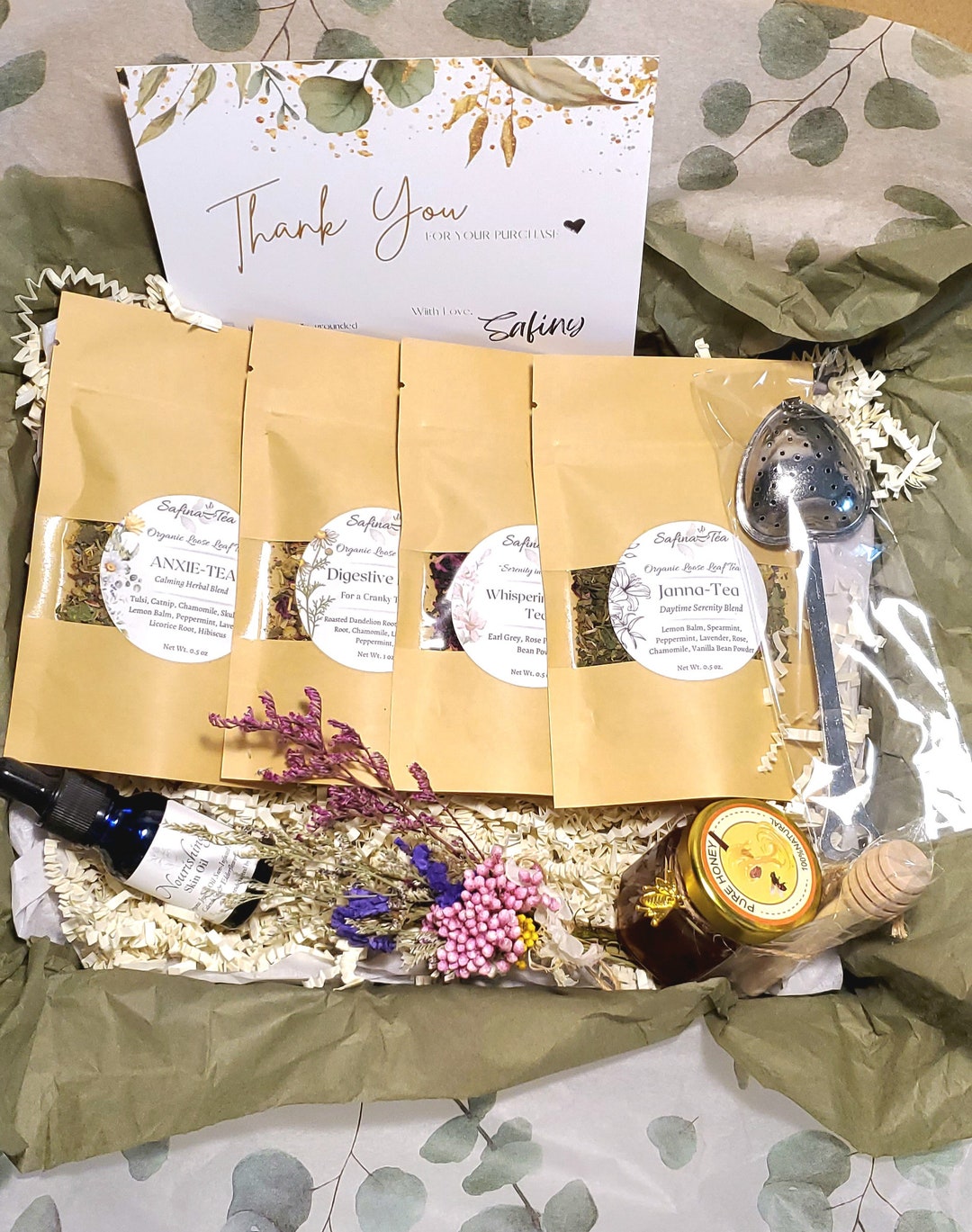 Organic Sample Tea Gift Set, Tea Gift Set, Holiday Gift Box, Relaxing ...