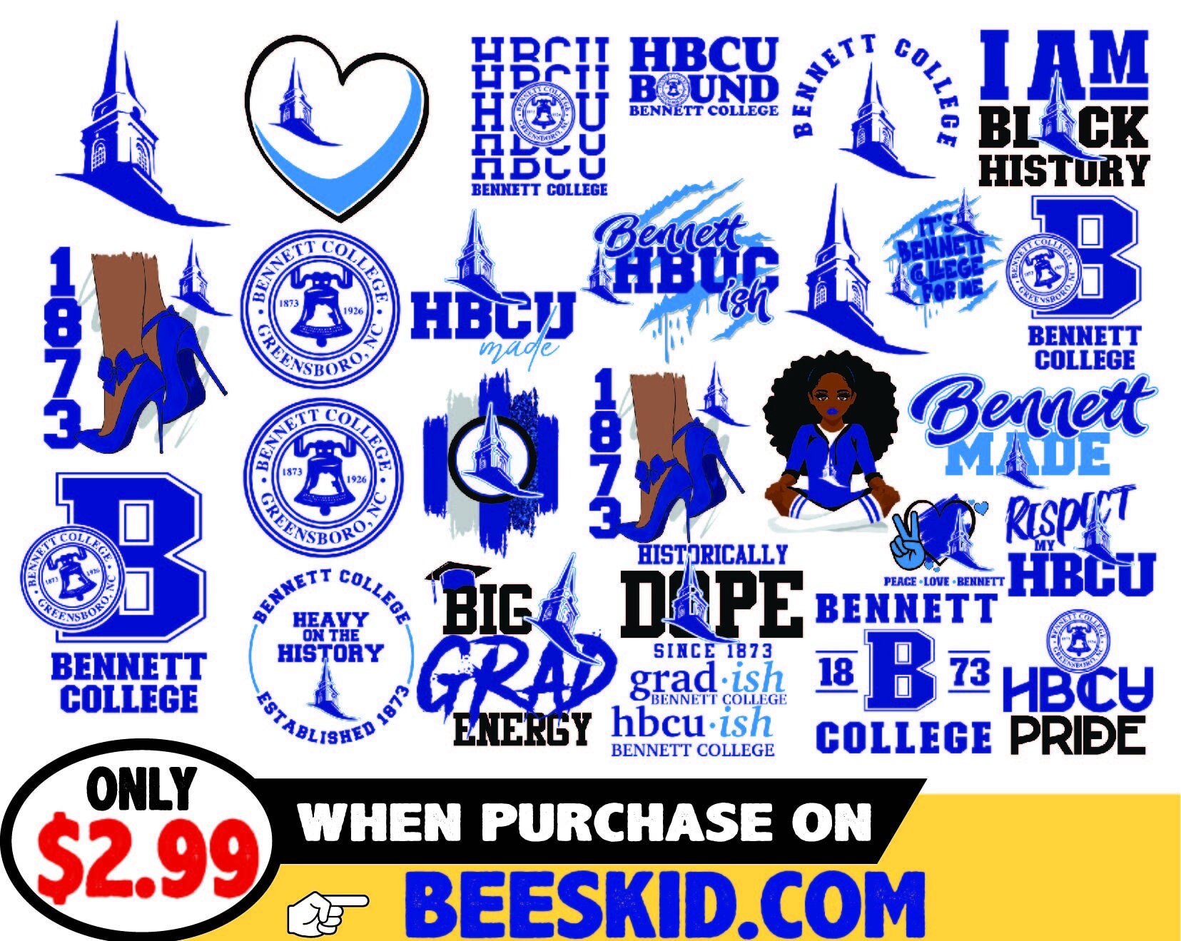 Bennett College Svg Hbcu Svg Hbcu Teams Svg Hbcu Football - Etsy