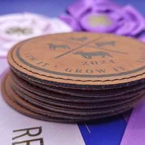 Custom County Fair Gift Set (6) Leatherette Coasters, Rawhide Color ...
