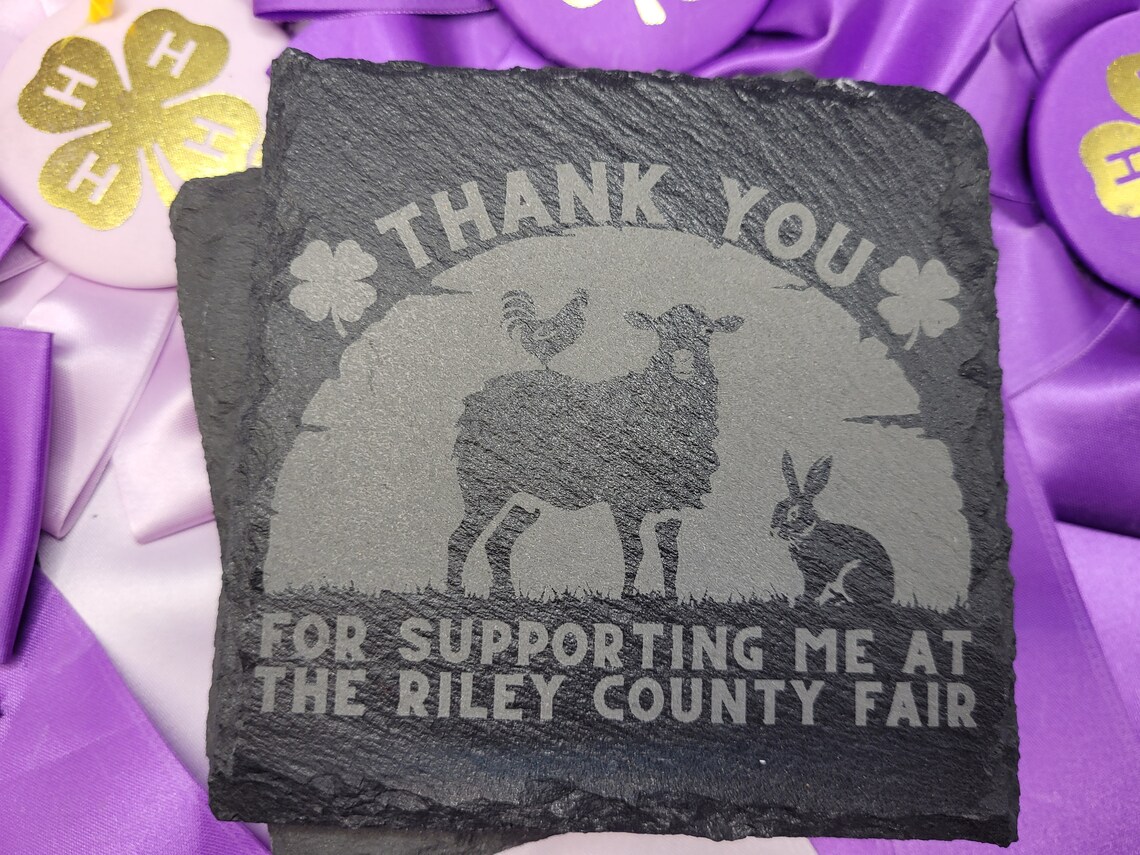 Custom 4-H Fair Supporter Gift: Livestock Coaster Set - Etsy