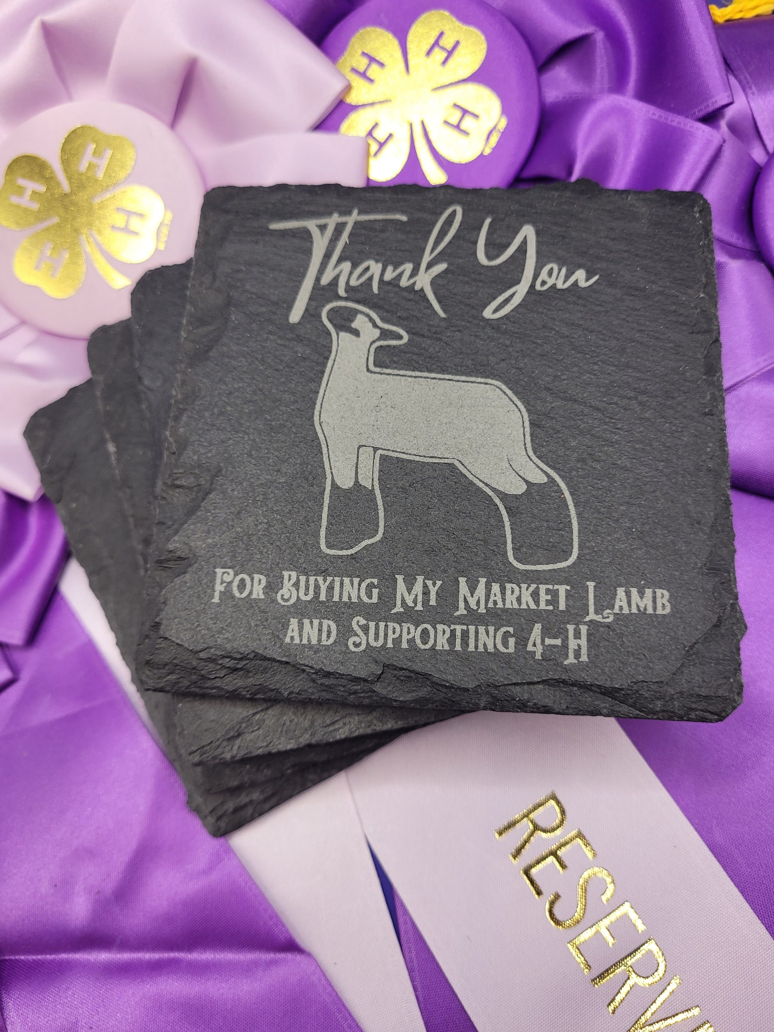 Custom Show Sheep Slate Coaster Set: Livestock Buyer Gift - Etsy