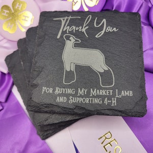 Custom Show Sheep Slate Coaster Set: Livestock Buyer Gift - Etsy