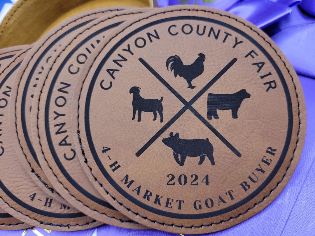 Custom County Fair Gift Set (6) Leatherette Coasters, Rawhide Color ...