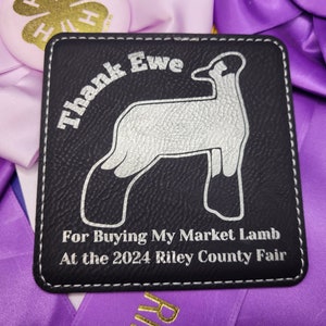Custom Show Sheep Coaster Set: "thank Ewe" Livestock Gift - Etsy