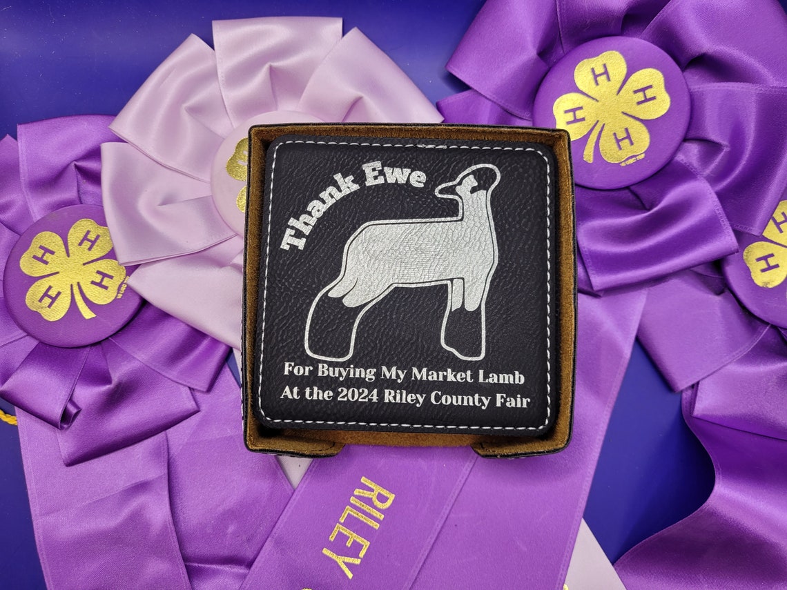 Custom Show Sheep Coaster Set: "thank Ewe" Livestock Gift - Etsy