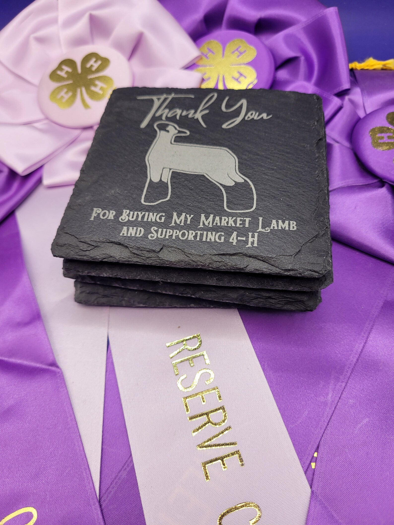 Custom Show Sheep Slate Coaster Set: Livestock Buyer Gift - Etsy