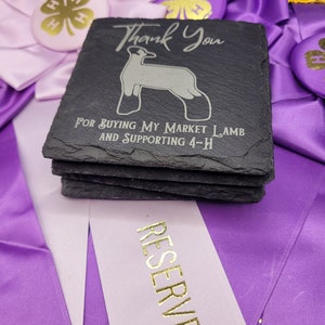 Custom Show Sheep Slate Coaster Set: Livestock Buyer Gift - Etsy