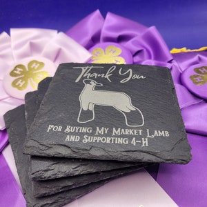 Custom Show Sheep Slate Coaster Set: Livestock Buyer Gift - Etsy