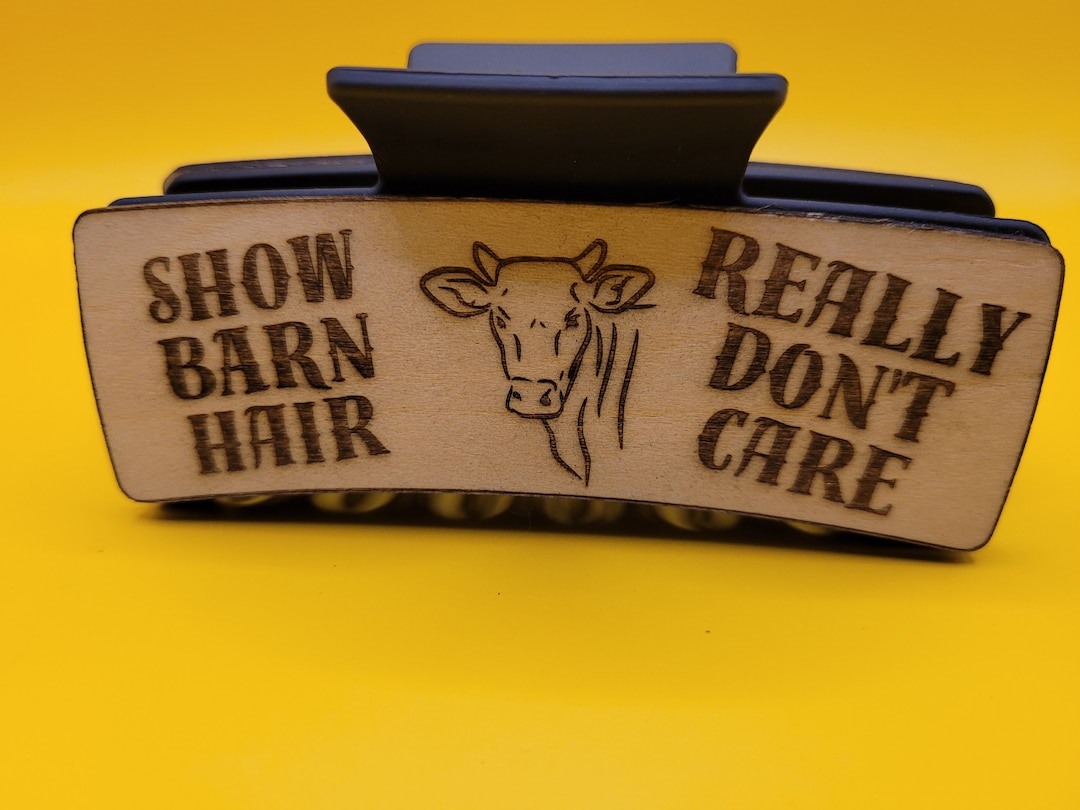 Laser Engraved Wood Claw Clip: Show Barn Hair, Cow & Goat - Set of 2 - Etsy