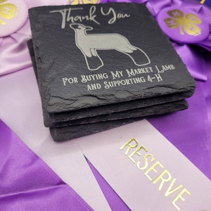 Custom Show Sheep Slate Coaster Set: Livestock Buyer Gift - Etsy