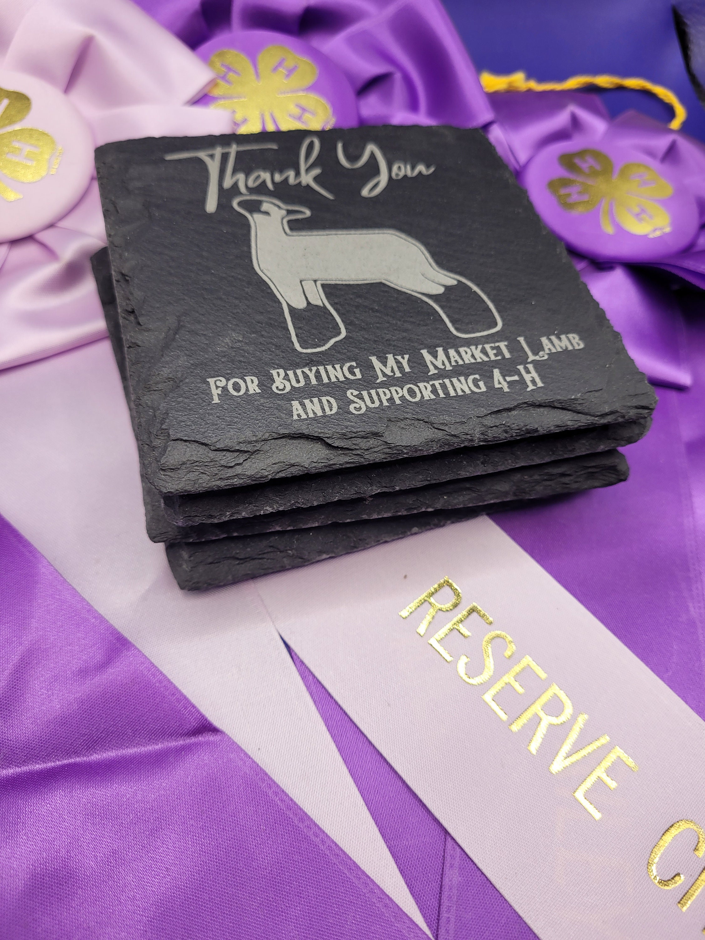 Custom Show Sheep Slate Coaster Set: Livestock Buyer Gift - Etsy