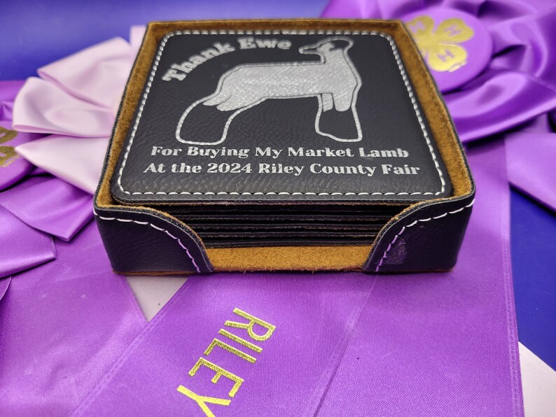 Custom Show Sheep Coaster Set: "thank Ewe" Livestock Gift - Etsy