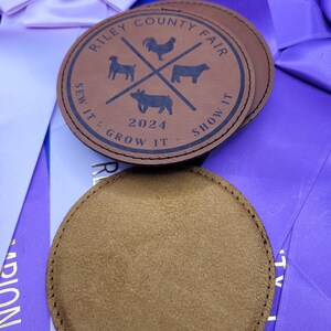Custom County Fair Gift Set (6) Leatherette Coasters, Rawhide Color ...
