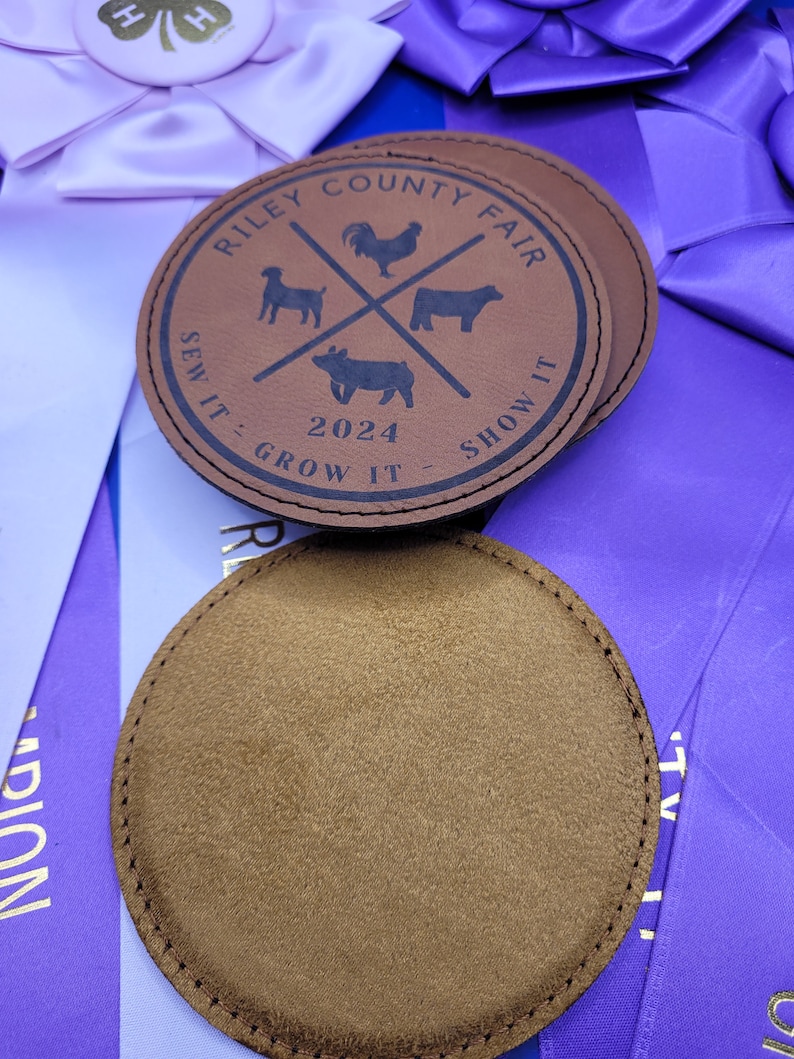 Custom County Fair Gift Set 6 Leatherette Coasters, Rawhide Color ...