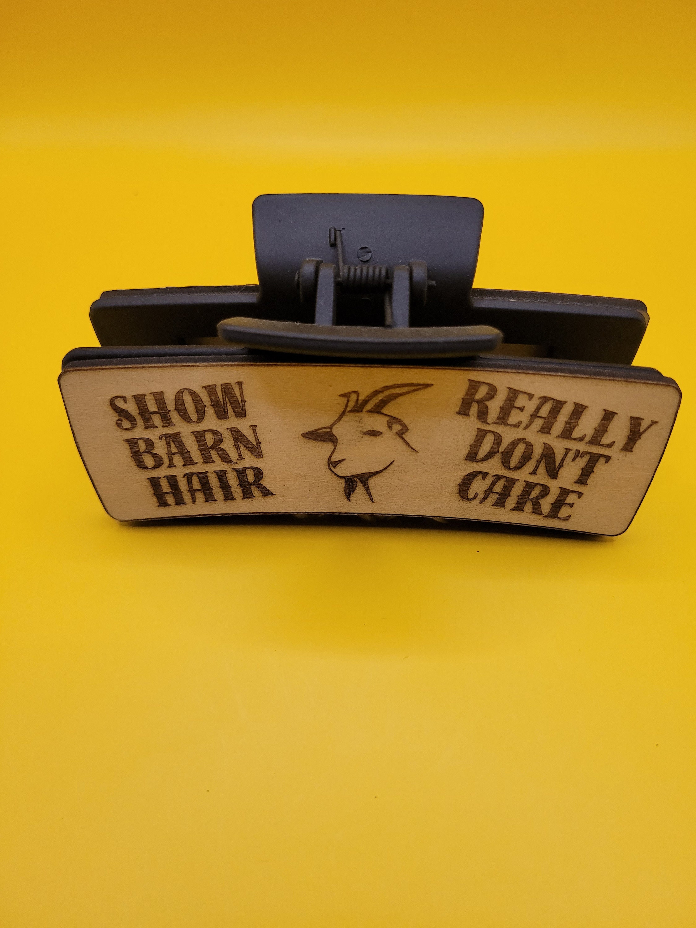 Laser Engraved Wood Claw Clip: Show Barn Hair, Cow & Goat - Set of 2 - Etsy