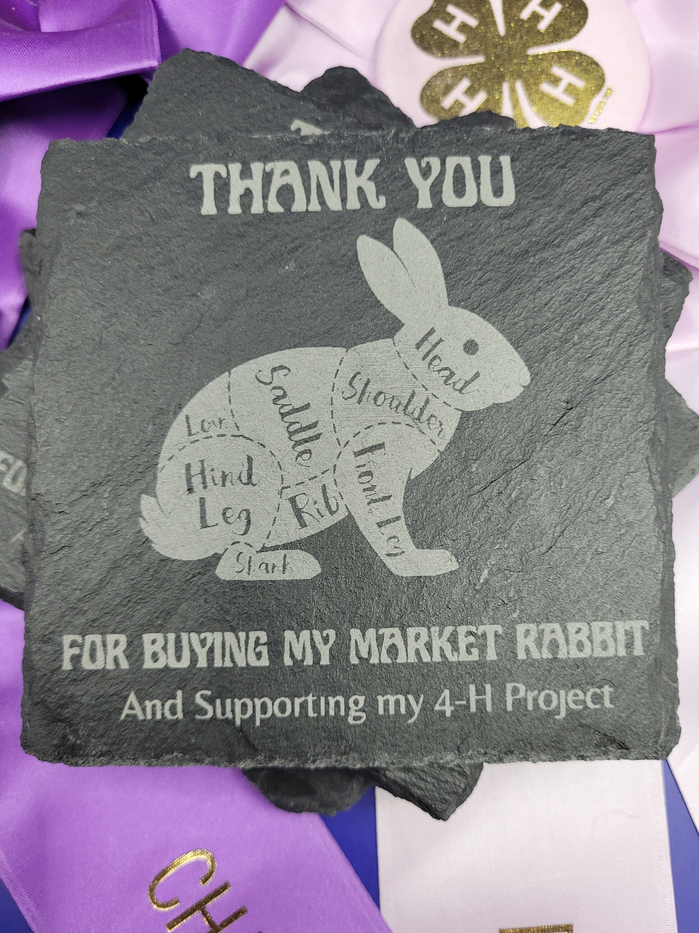 Personalized Slate Coaster Set: 4-H Market Rabbit Buyer Gift - Etsy