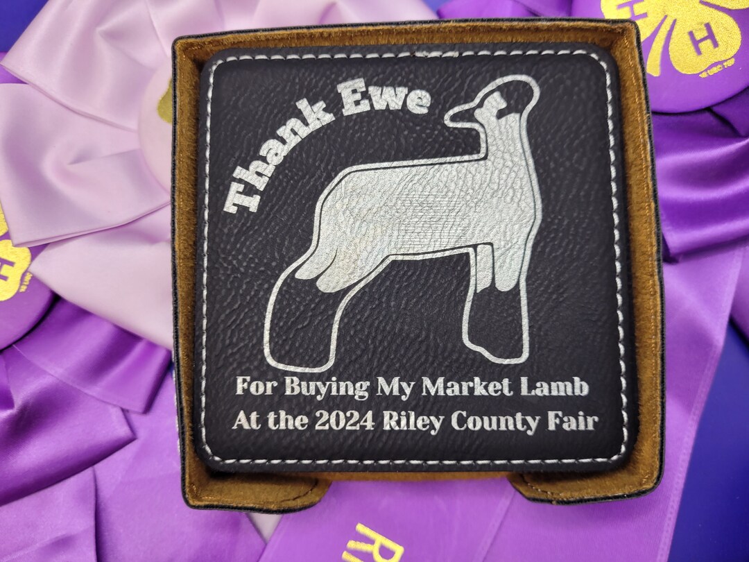 Custom Show Sheep Coaster Set: "thank Ewe" Livestock Gift - Etsy