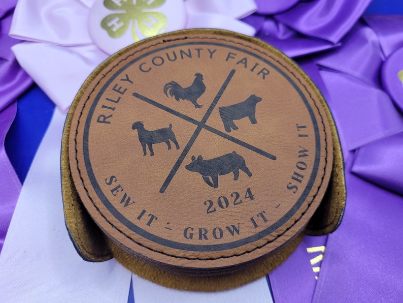 Custom County Fair Gift Set 6 Leatherette Coasters, Rawhide Color ...