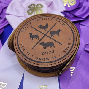Custom County Fair Gift Set (6) Leatherette Coasters, Rawhide Color ...