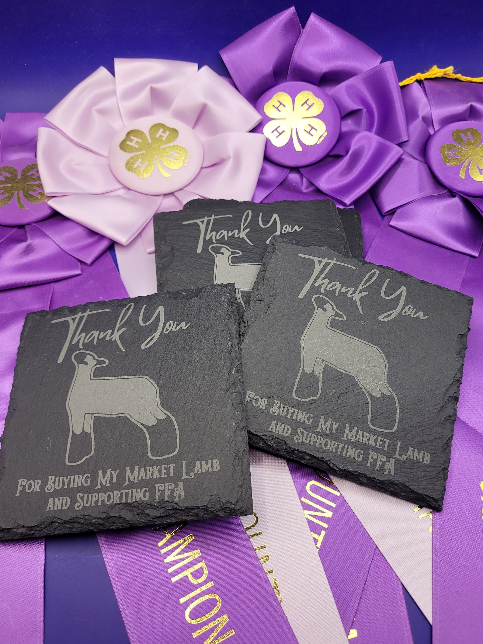 Custom Show Sheep Slate Coaster Set: Livestock Buyer Gift - Etsy
