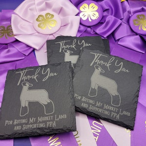Custom Show Sheep Slate Coaster Set: Livestock Buyer Gift - Etsy