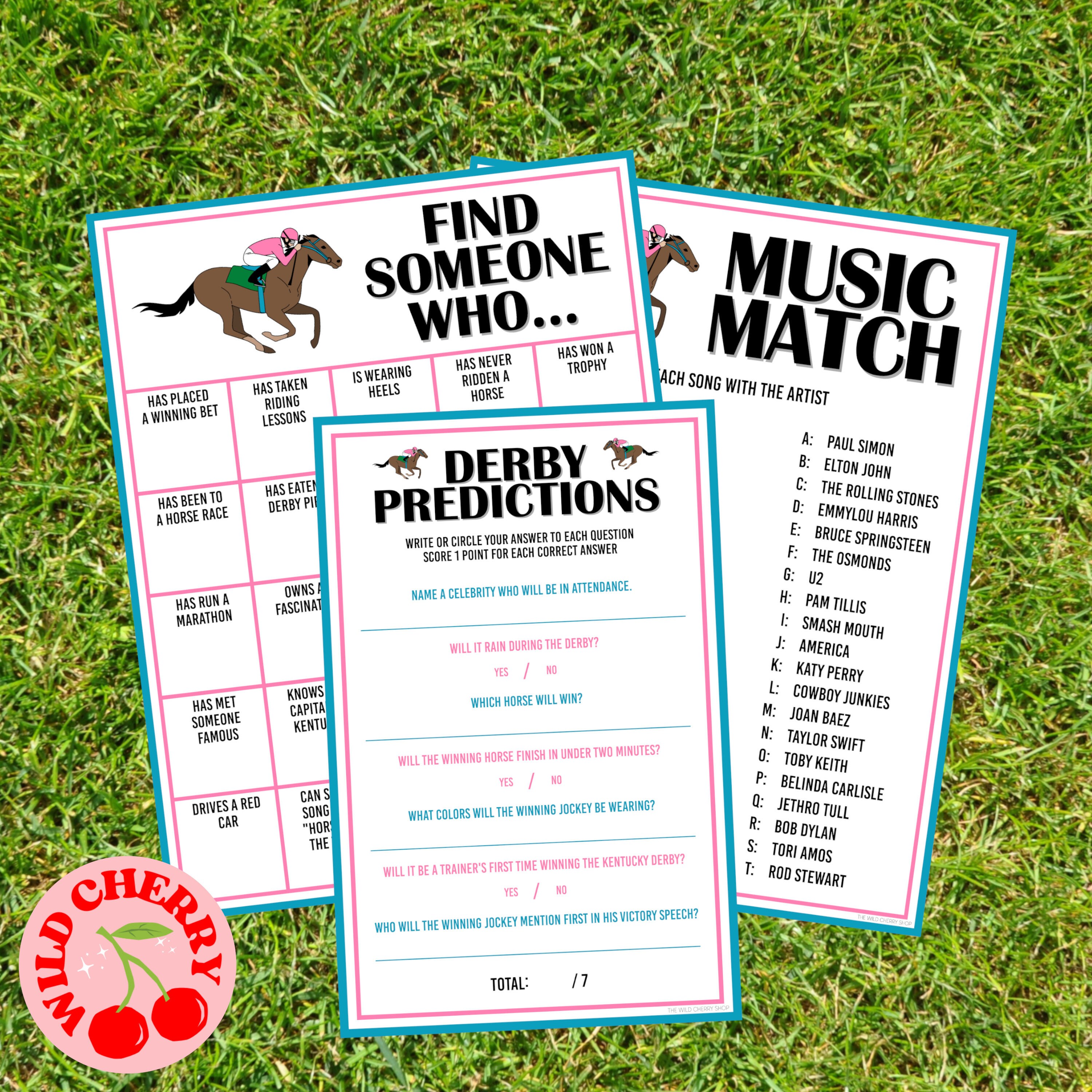 Derby Games Derby Game Bundle 7 Fun Derby Games for Adults Includes ...