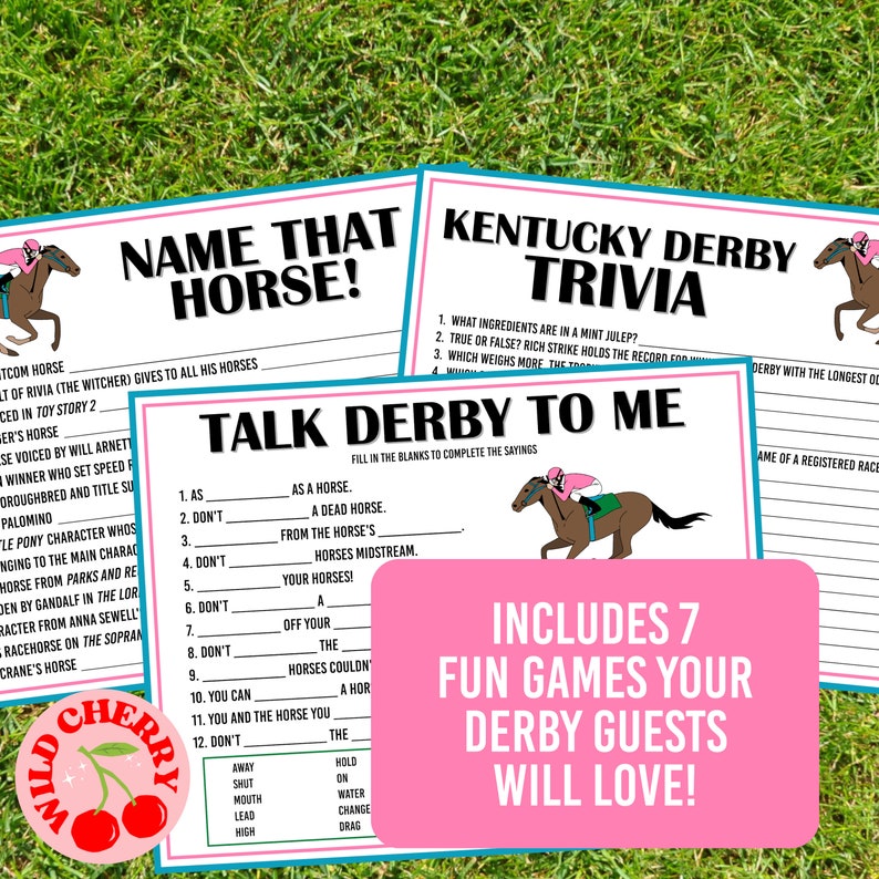 Derby Games Derby Game Bundle 7 Fun Derby Games for Adults Includes ...