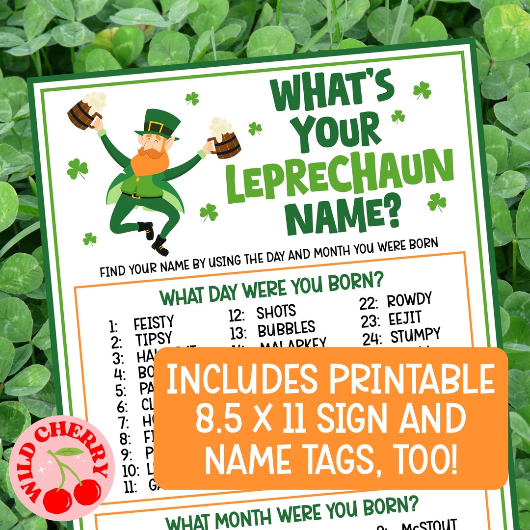 What's Your Leprechaun Name Game | St. Patrick's Day Game for Adults ...