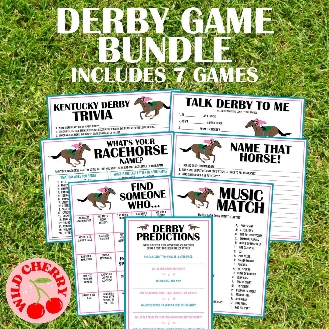 Derby Games Derby Game Bundle 7 Fun Derby Games for Adults Includes ...
