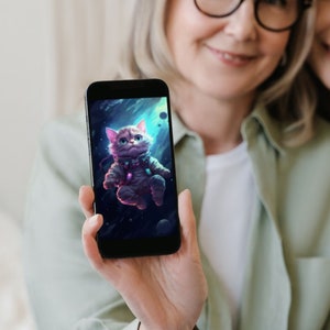 Cat Alien 12 Phone Wallpaper, Pack Bundle | Retro 70's Style | Cute ...