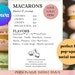 Editable Macaron Pricing List, Macaron Flavor List, Macaron Pricing ...