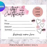 Editable Gift Certificate for Cakes and Bakery Shop | Canva Template ...